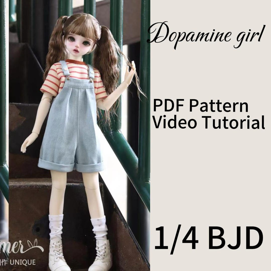 小mer BJD 1/4 BJD DOLL Patterns Overalls - Dopamine Girls-no Seam ...