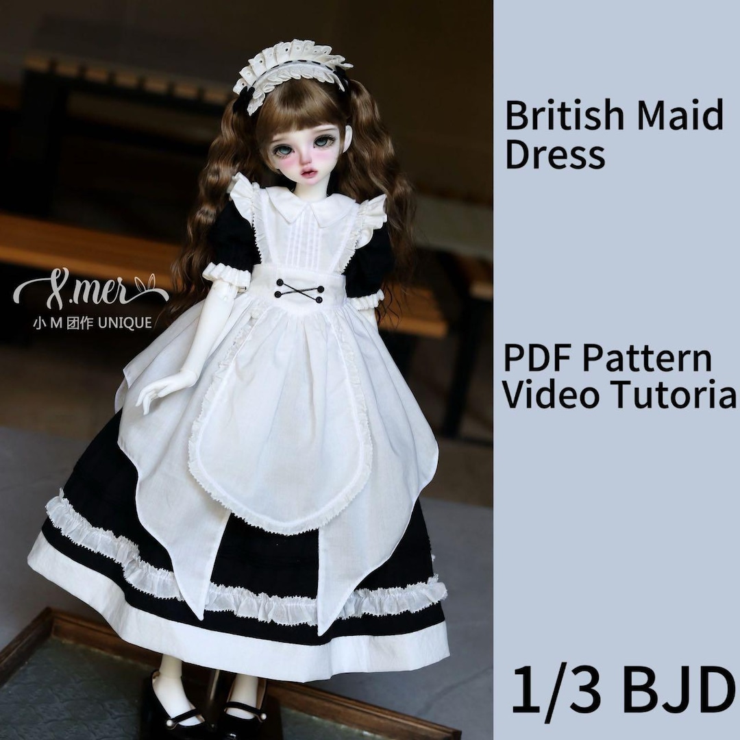 小mer BJD 1/3 BJD DOLL Patterns - British Maid Dress With Apron-no Seam ...
