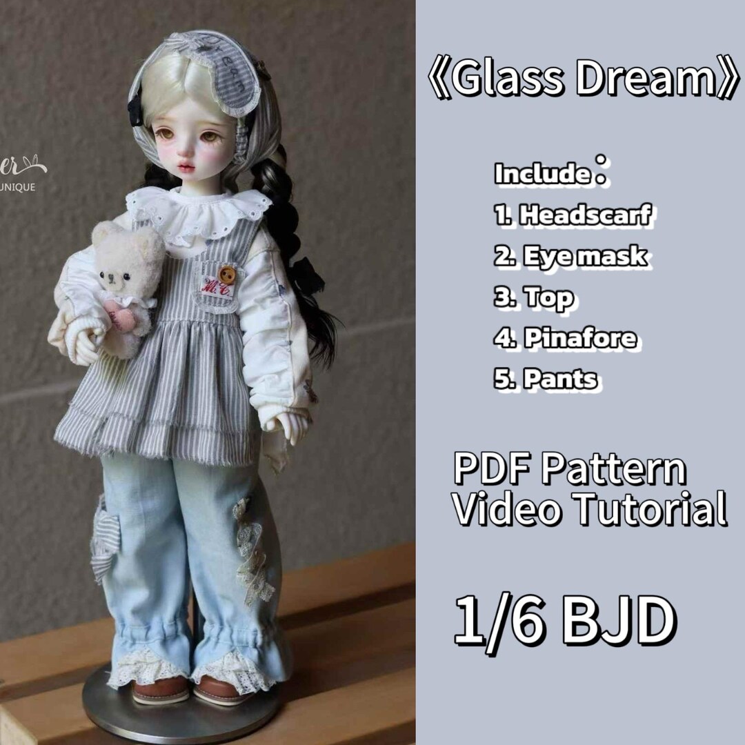 小mer BJD 1/6 BJD DOLL Clothes Patterns Glass Dream-no Seam Allowance ...