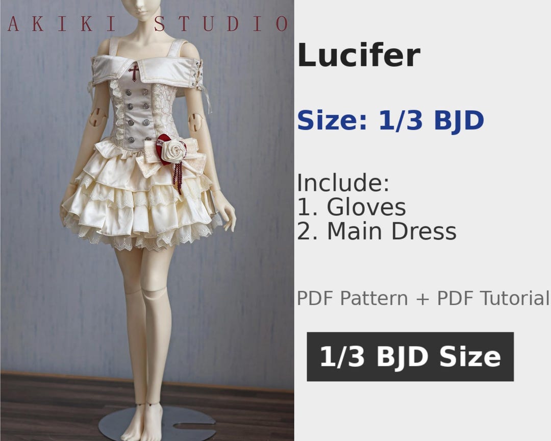 阿吉 BJD 1/3 BJD DOLL Patterns Lucifer - Seam Allowance Included - Hard ...