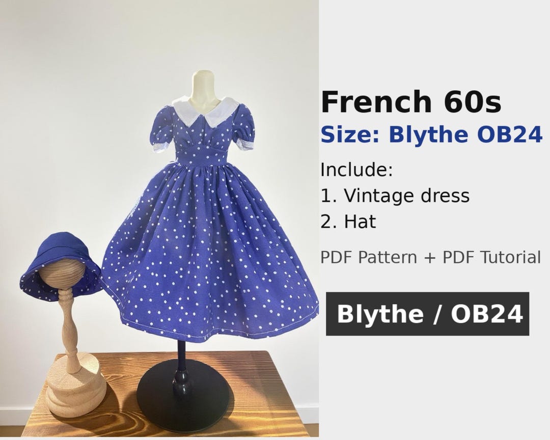 阿彩 Blythe OB24 DOLL Patterns -french 60s- Seam Allowance Included - Etsy