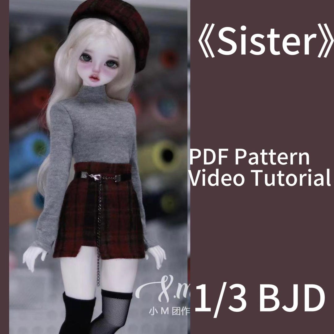 BJD 1/3 BJD DOLL Patterns Shirt Dress Hat Set-sister - Etsy