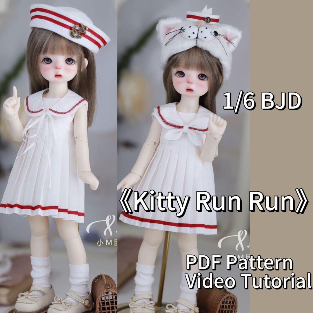 小mer BJD 1/6 BJD DOLL Patterns -kitty Run Run-no Seam Allowance ...