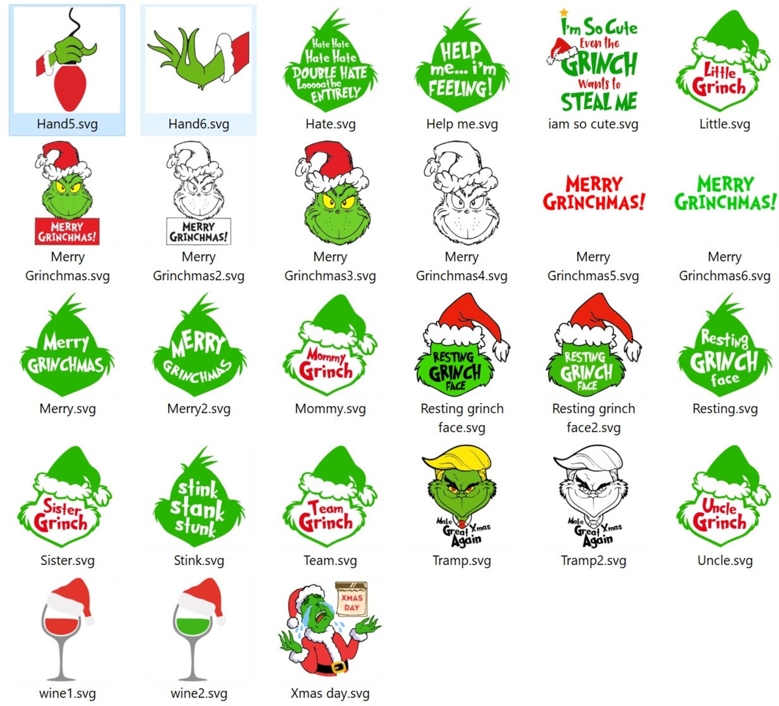 175 Digital Files SVG PNG DXF For: the Grinch Bundle - Etsy