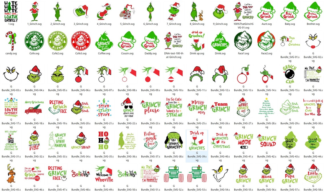 175 Digital Files SVG PNG DXF For: the Grinch Bundle - Etsy