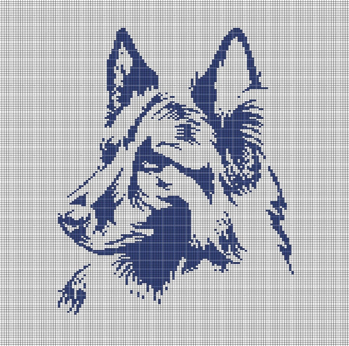 German Shepherd Dog 2 Crochet Afghan Pattern Graph | Etsy