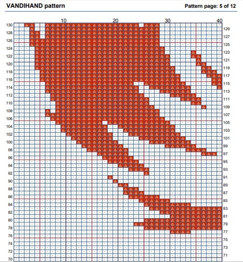 Fox 2 Crochet Afghan Pattern Graph - Etsy