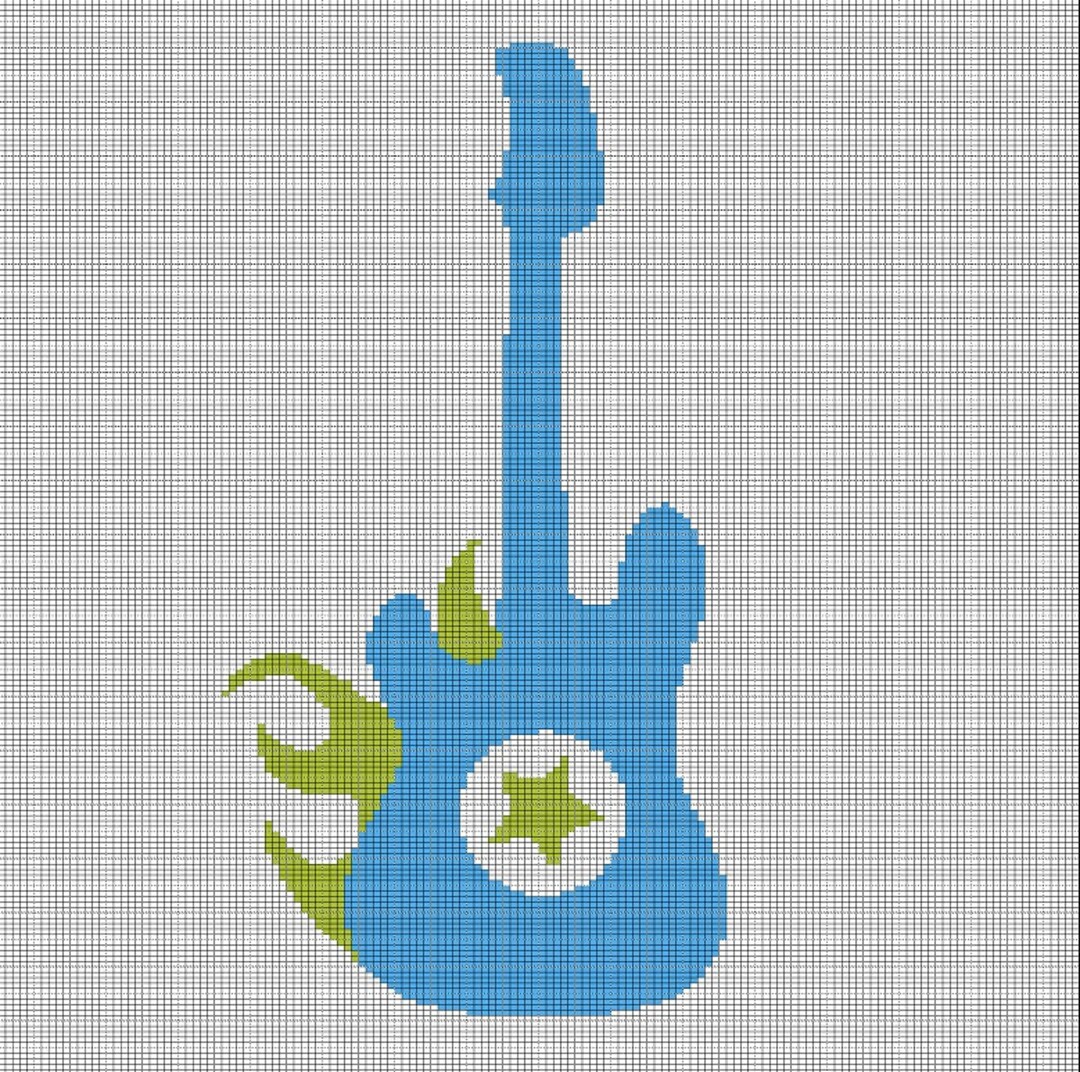 Blue Guitar Crochet Afghan Pattern Graph - Etsy