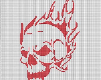 Purple Skull Crochet Afghan Pattern Graph | Etsy