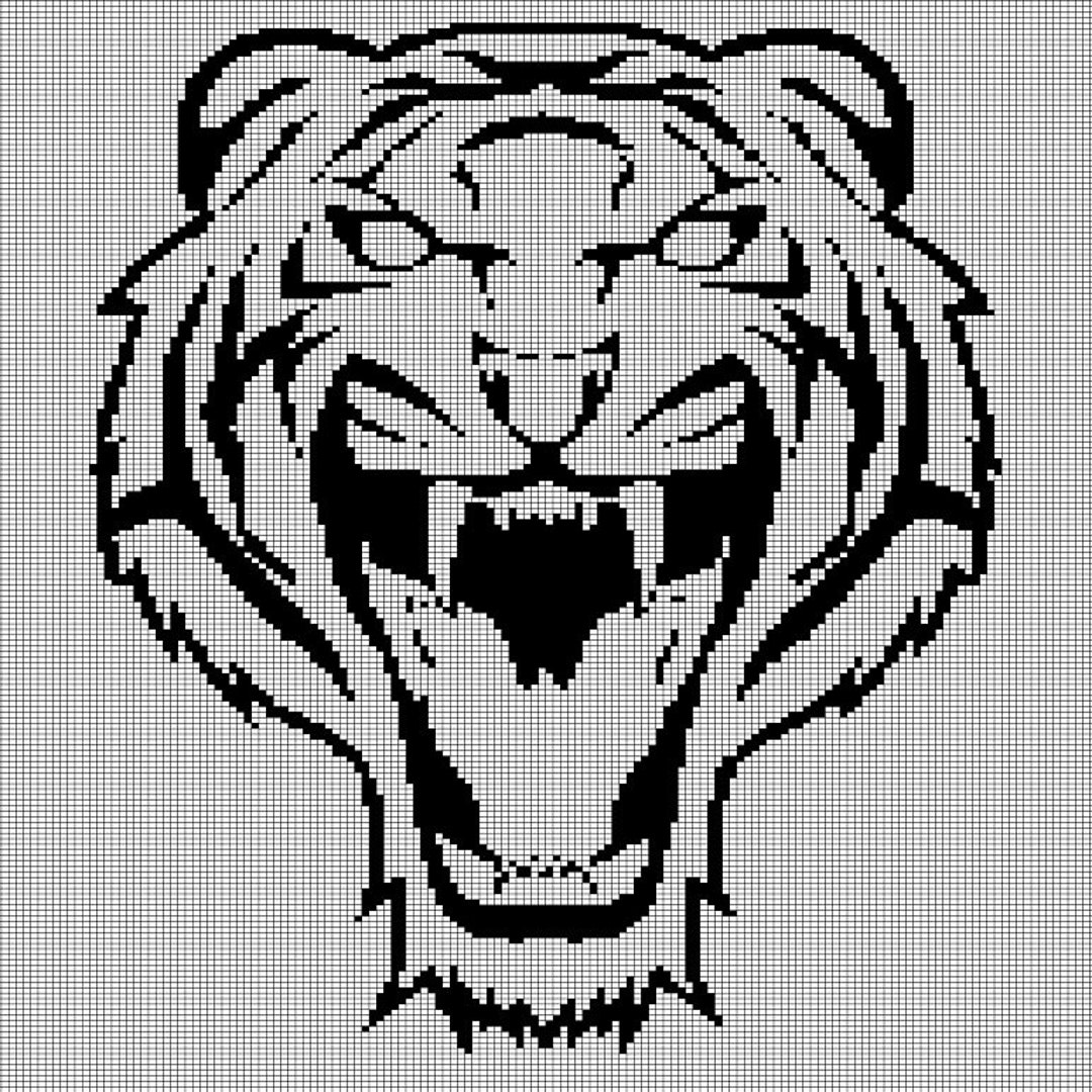 Tiger Head Crochet Afghan Pattern Graph - Etsy