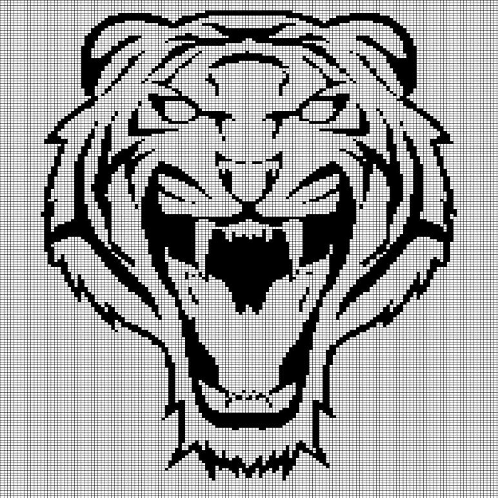 Tiger Head Crochet Afghan Pattern Graph - Etsy