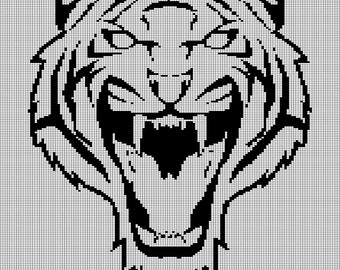 Tiger Head 12 Crochet Afghan Pattern Graph - Etsy