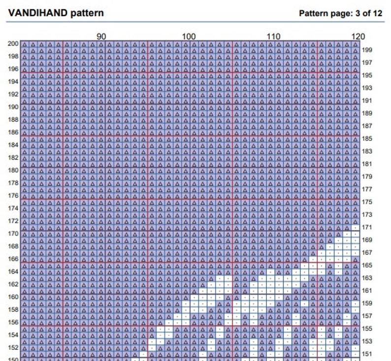 Feather Crochet Afghan Pattern Graph | Etsy