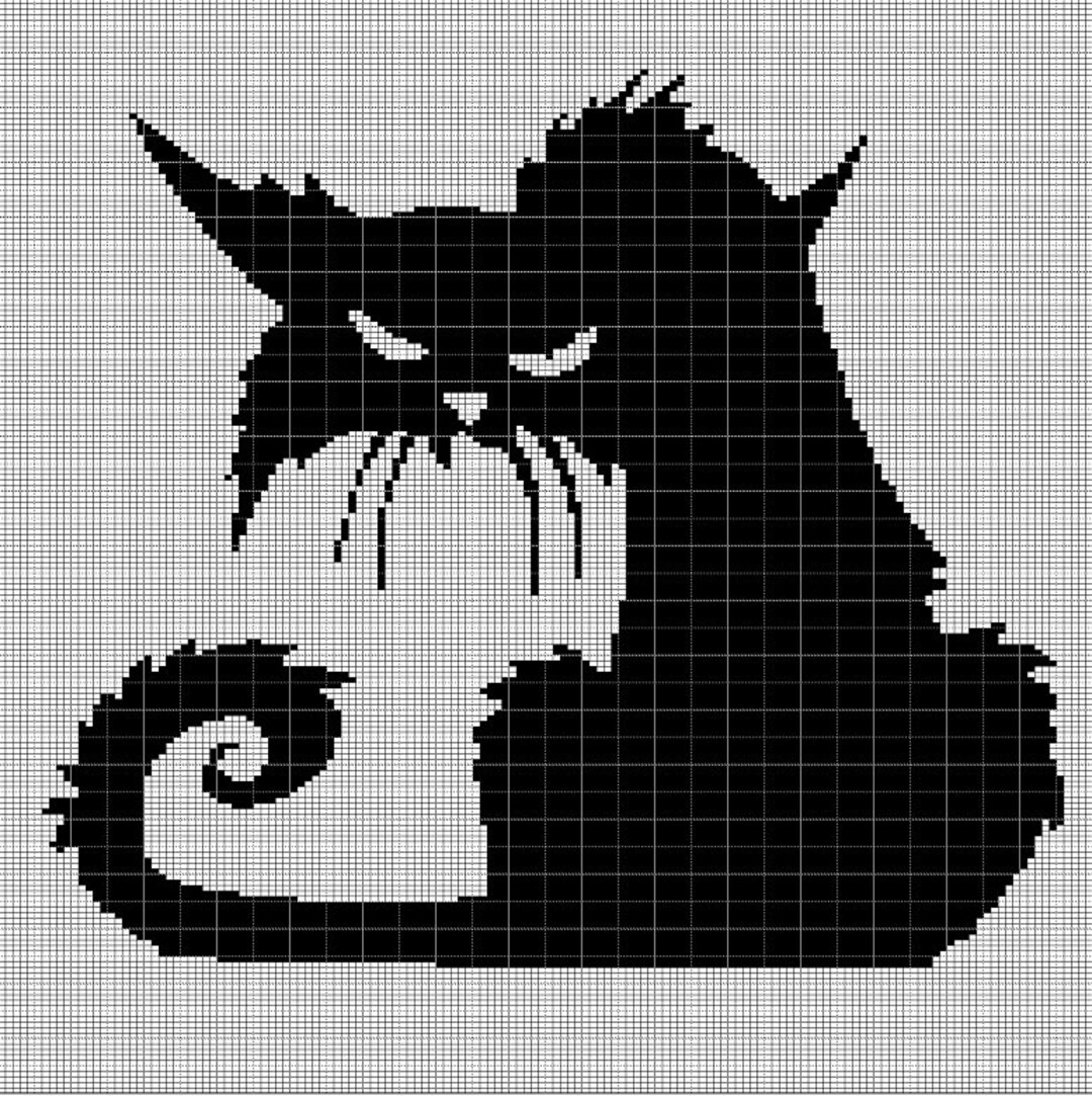 Zombie Cat Crochet Afghan Pattern Graph - Etsy