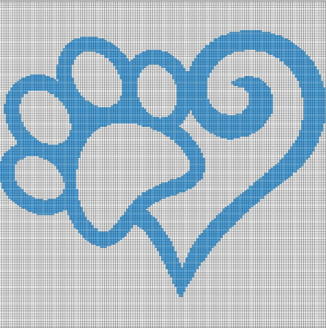 Love Paw Print 3 Crochet Afghan Pattern Graph - Etsy
