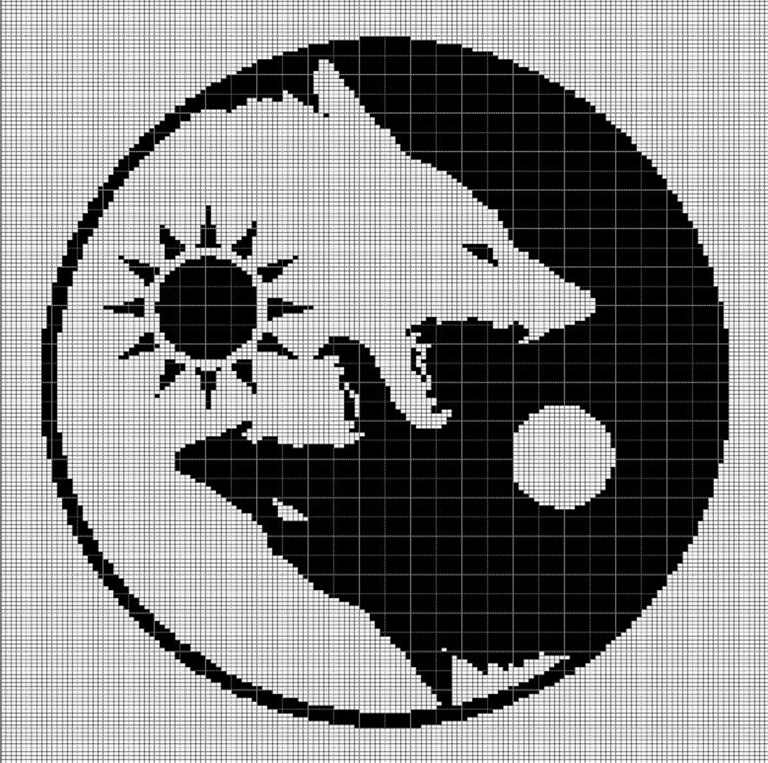 Yinyang Wolf Crochet Afghan Pattern Graph - Etsy
