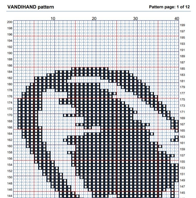 Cow Head Crochet Afghan Pattern Graph - Etsy