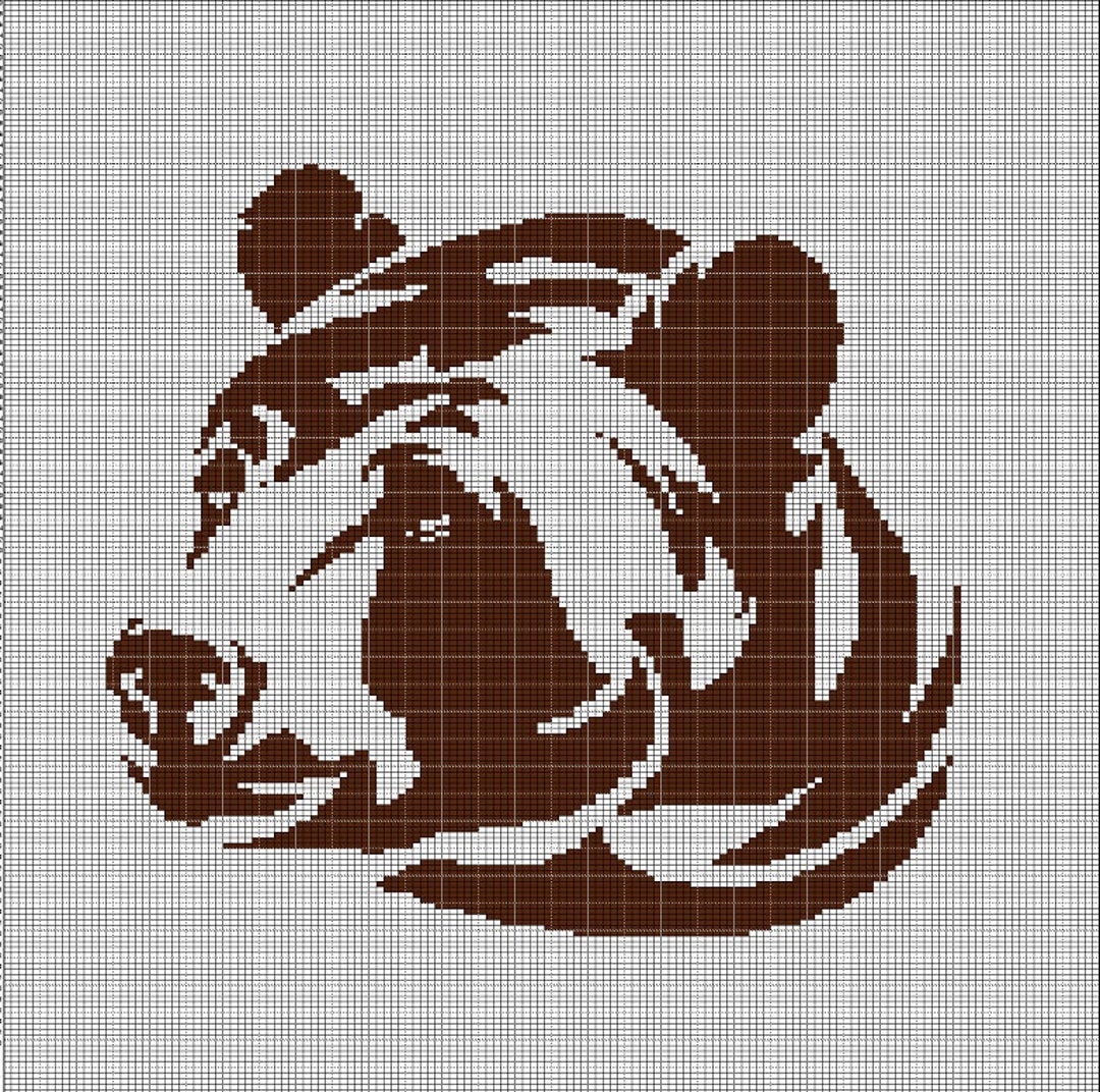 Bear Head 2 Crochet Afghan Pattern Graph - Etsy