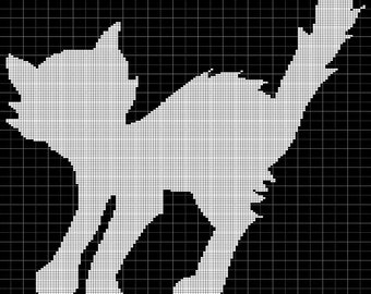 2 Black Cat Crochet Afghan Pattern Graph | Etsy