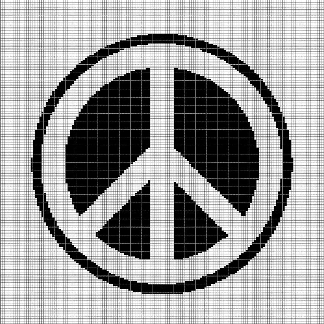 Peace Sign Crochet Afghan Pattern Graph - Etsy
