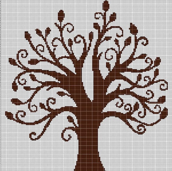 Tree Crochet Afghan Pattern Graph | Etsy