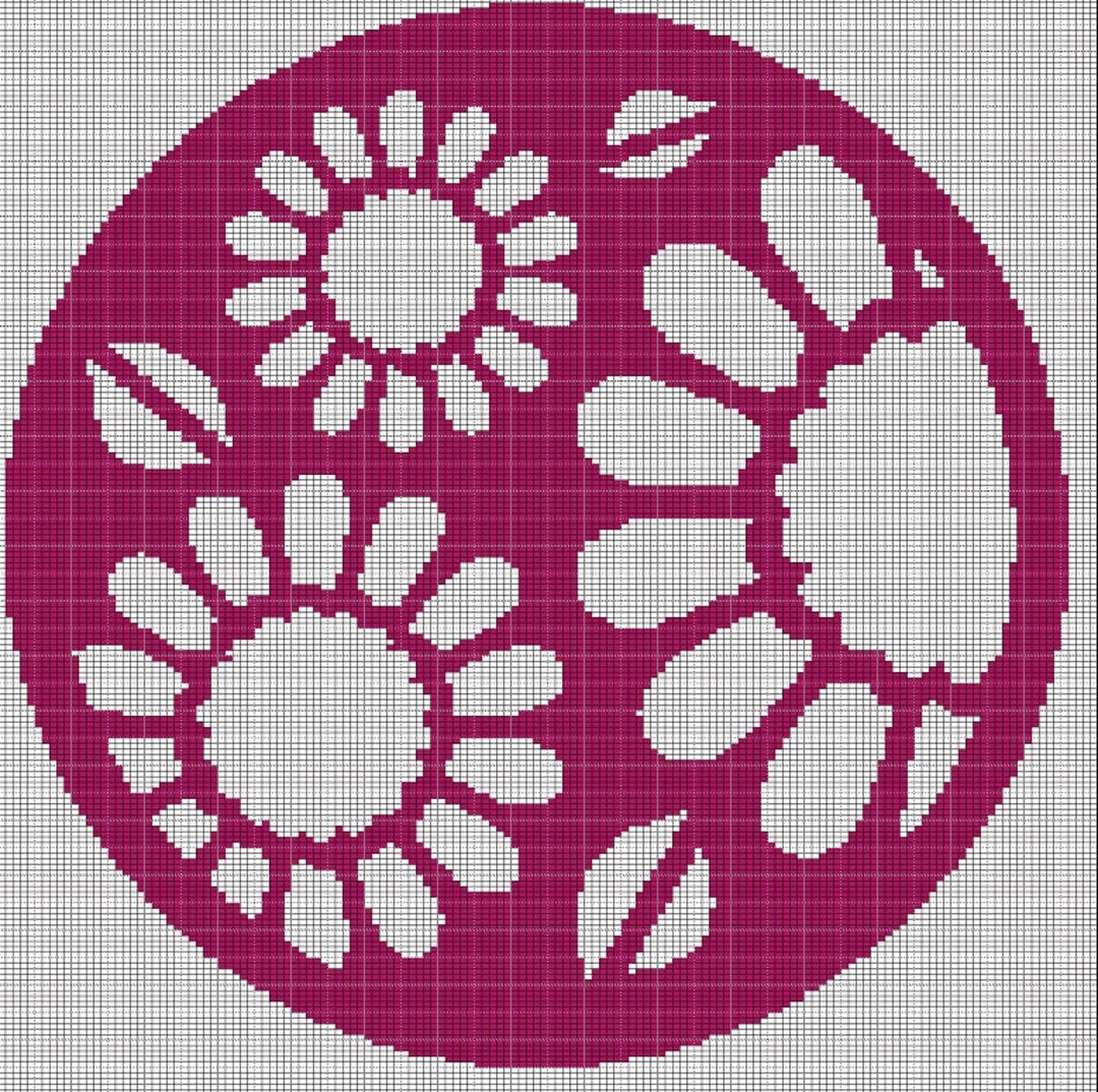 Plum Flower Cameo Crochet Afghan Pattern Graph - Etsy