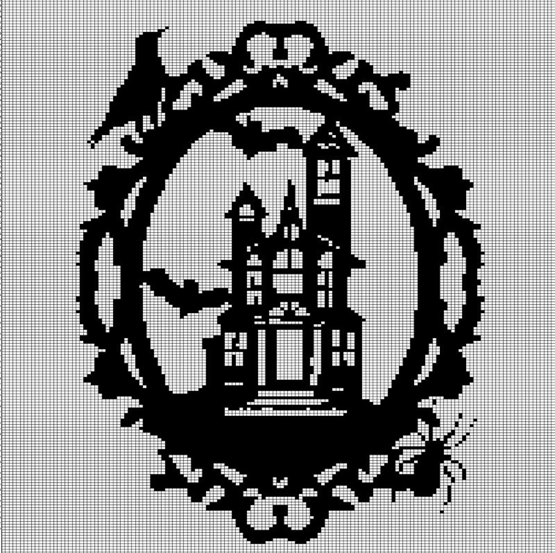Haunted House Crochet Afghan Pattern Graph - Etsy