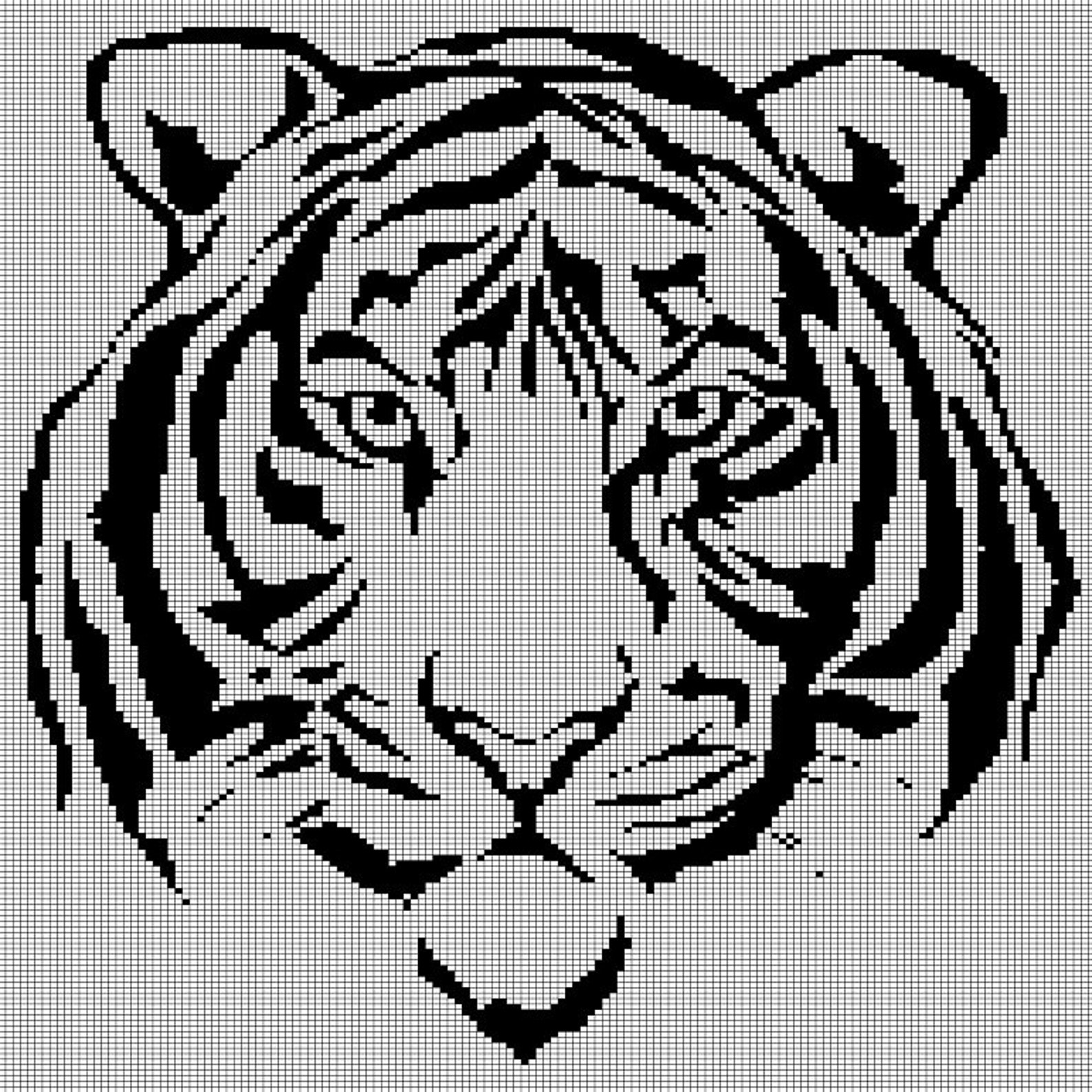 Tiger Head 2 Crochet Afghan Pattern Graph - Etsy