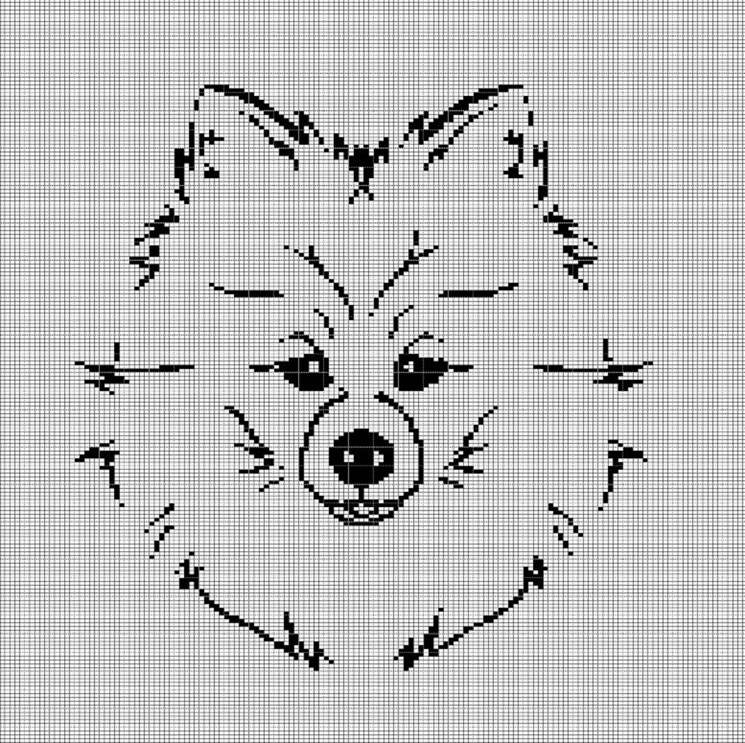 Spitz Dog Head Crochet Afghan Pattern Graph - Etsy