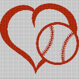 Love Baseball 2 Crochet Afghan Pattern Graph - Etsy