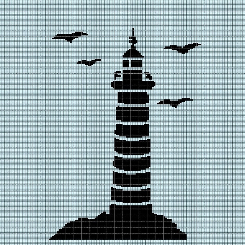 Lighthouse Crochet Afghan Pattern Graph - Etsy