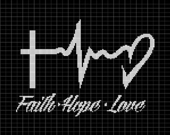 Faith Hope Love Hearts With SC and TSS Written, Faith Hope Love ...