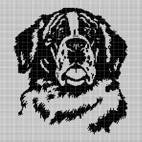 St. Bernard Dog Crochet Afghan Pattern Graph | Etsy