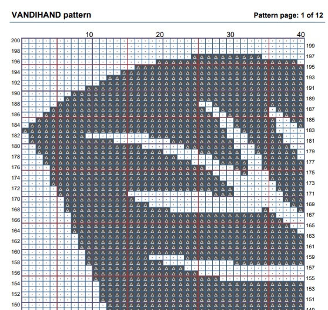 Gray Leaves Crochet Afghan Pattern Graph - Etsy