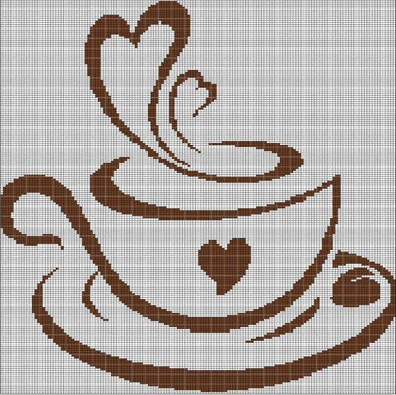 Craft Supplies & Tools Love coffee 2 crochet afghan pattern graph Kits ...