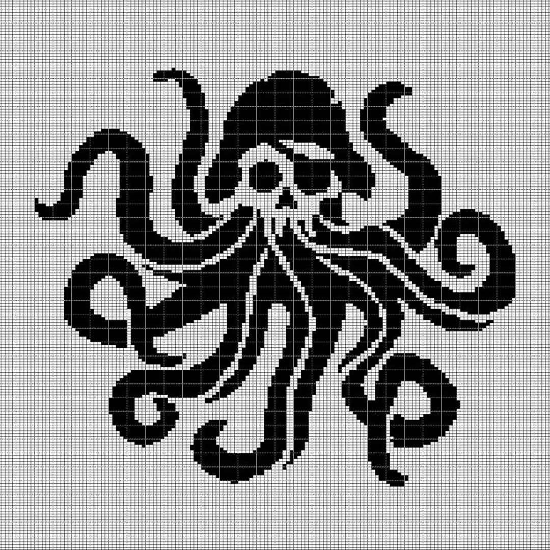Pirate Octopus Crochet Afghan Pattern Graph - Etsy