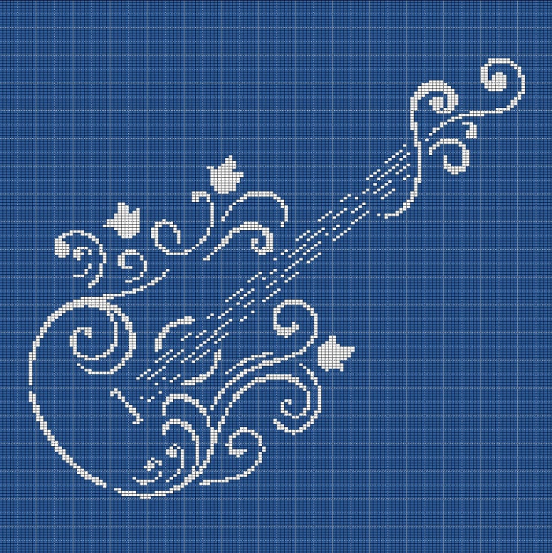 Guitar 2 Crochet Afghan Pattern Graph - Etsy