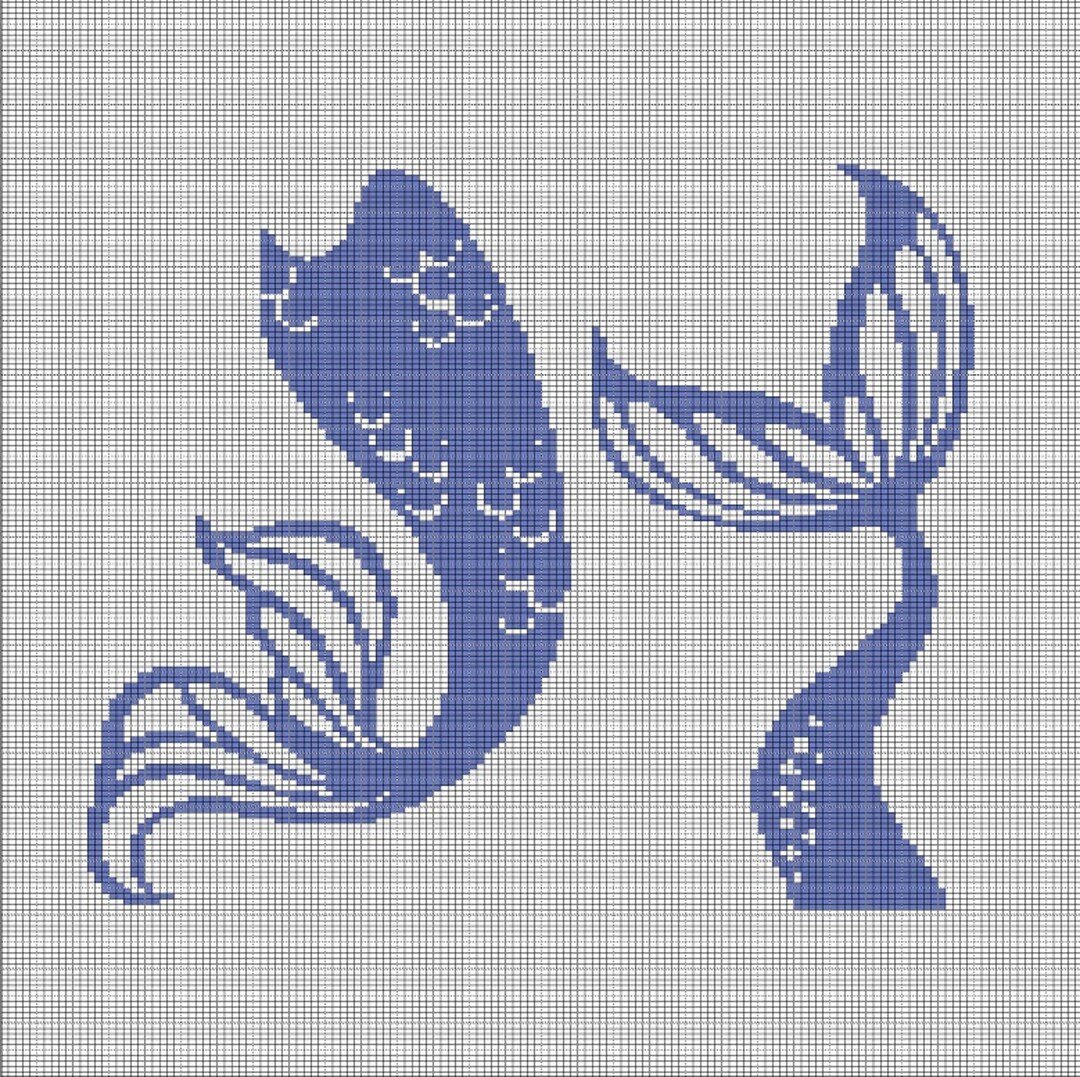 Mermaid Fins Crochet Afghan Pattern Graph - Etsy
