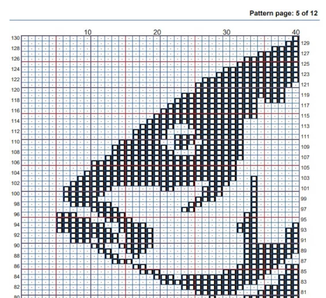 Fish 9 Crochet Afghan Pattern Graph - Etsy