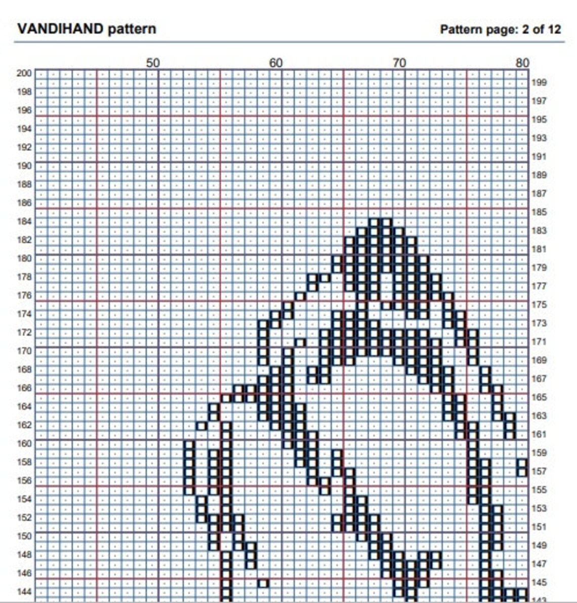 Wolf Head Crochet Afghan Pattern Graph | Etsy