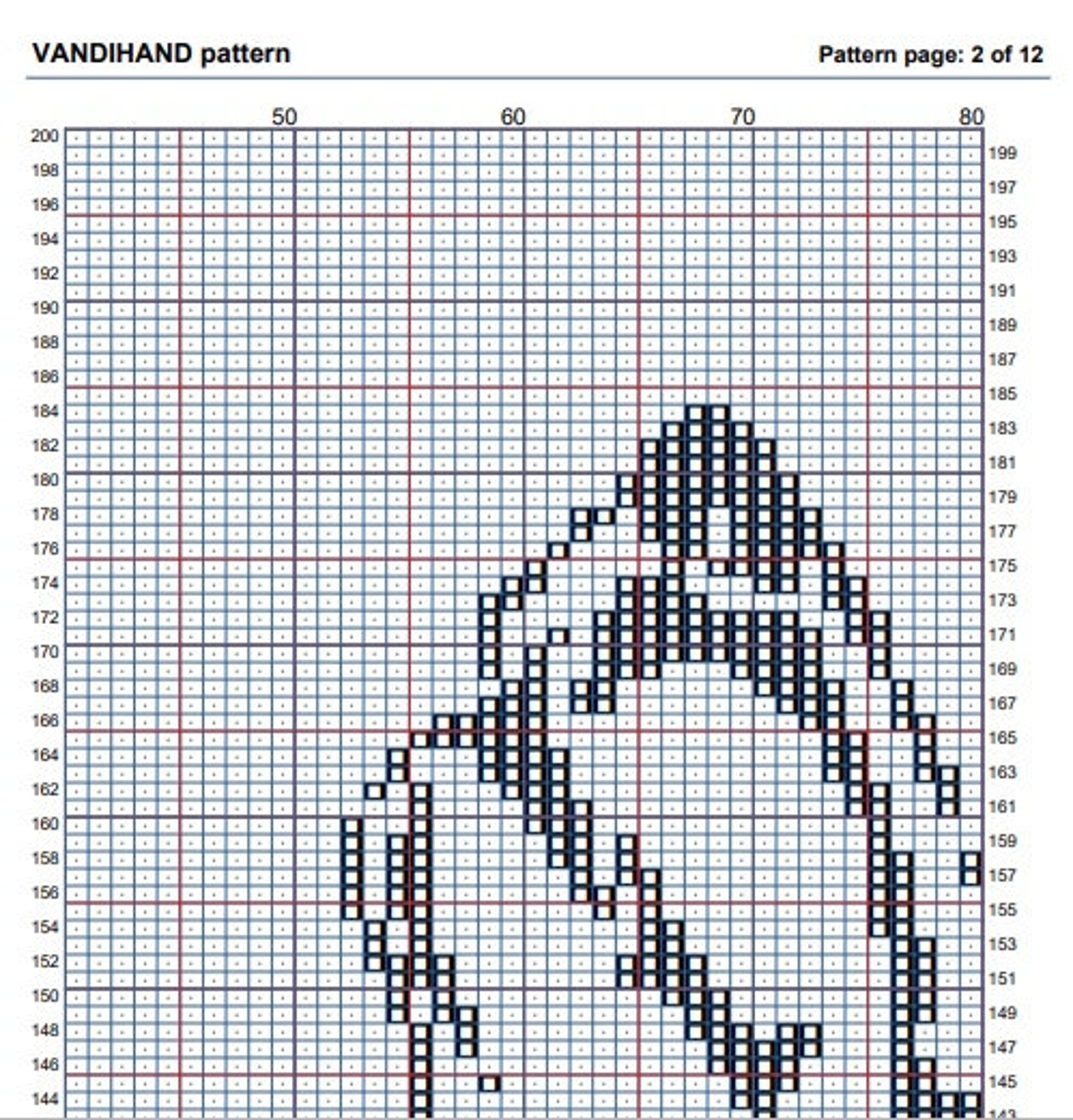 Wolf Head Crochet Afghan Pattern Graph | Etsy