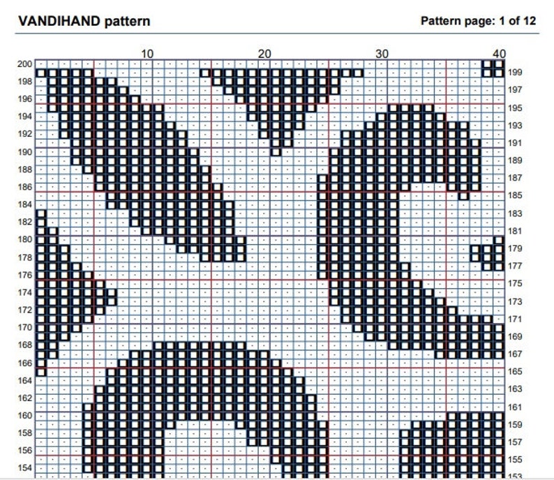 Black and White Crochet Afghan Pattern Graph - Etsy