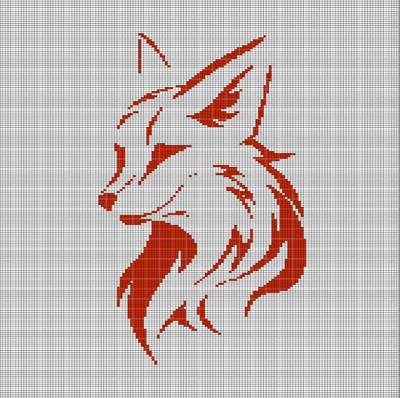 Fox Head 2 Crochet Afghan Pattern Graph - Etsy