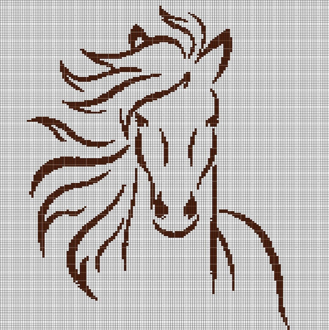 Horse Head 12 Crochet Afghan Pattern Graph - Etsy