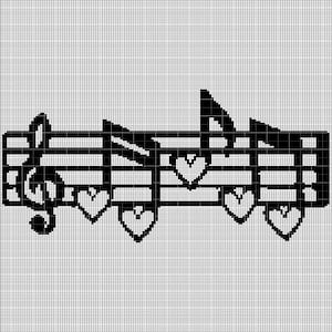 Music Heart 2 Crochet Afghan Pattern Graph - Etsy
