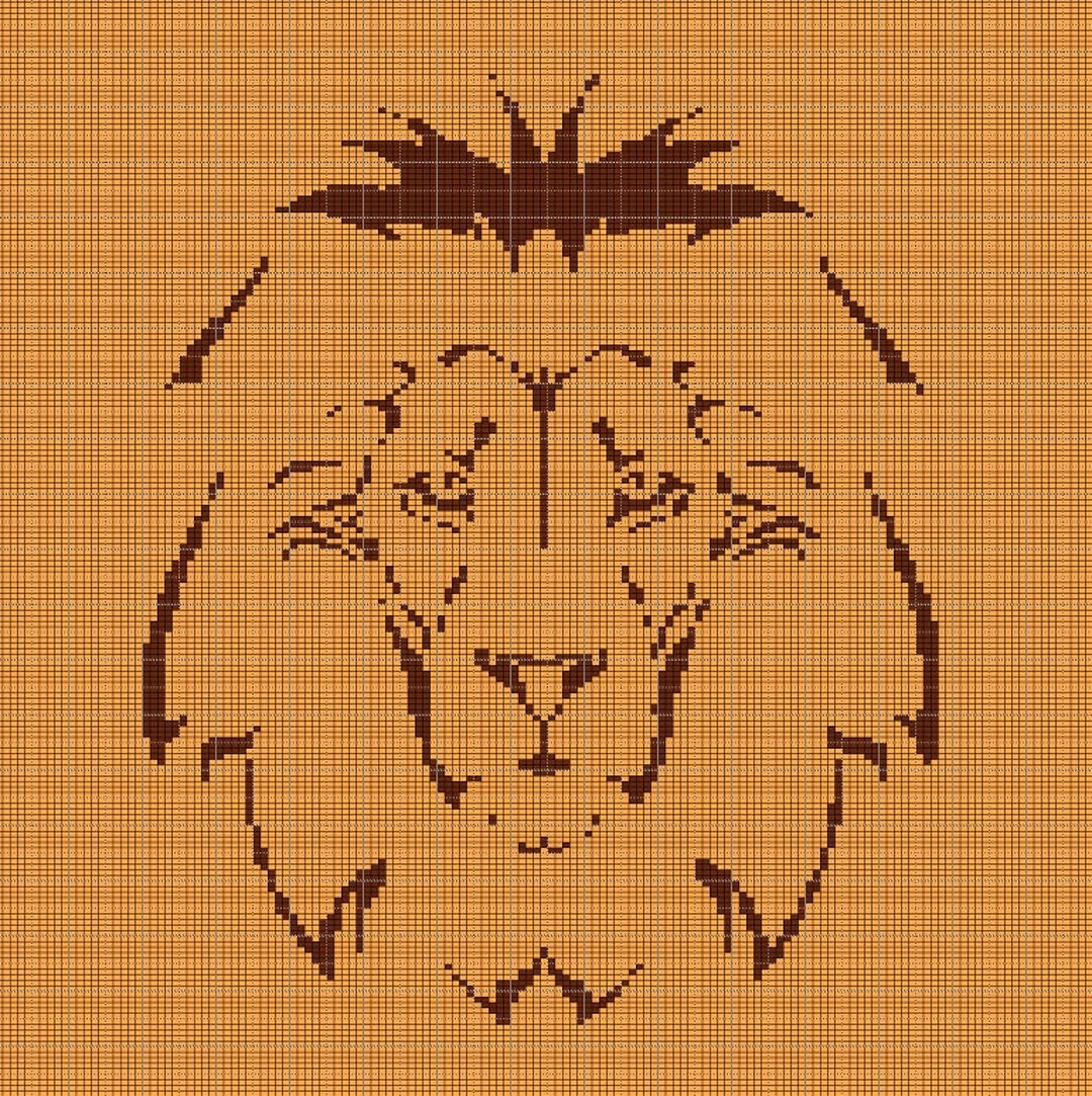 Lion Head 8 Crochet Afghan Pattern Graph - Etsy