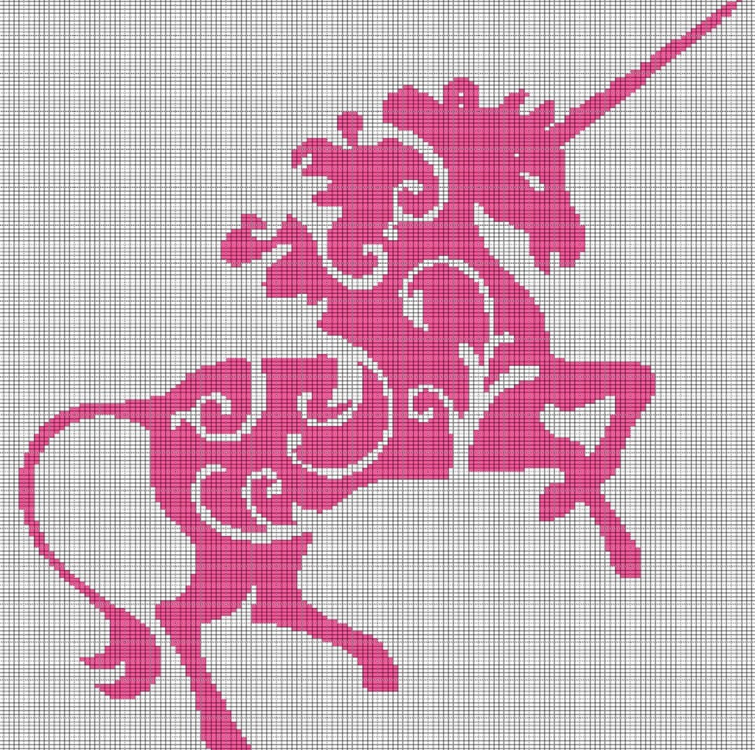 Art Unicorn Crochet Afghan Pattern Graph - Etsy