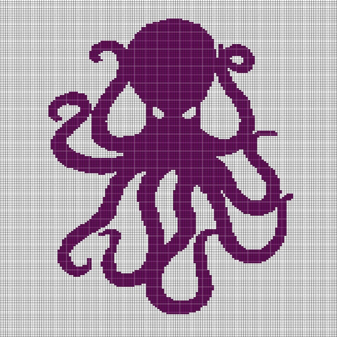 Octopus 3 Crochet Afghan Pattern Graph - Etsy