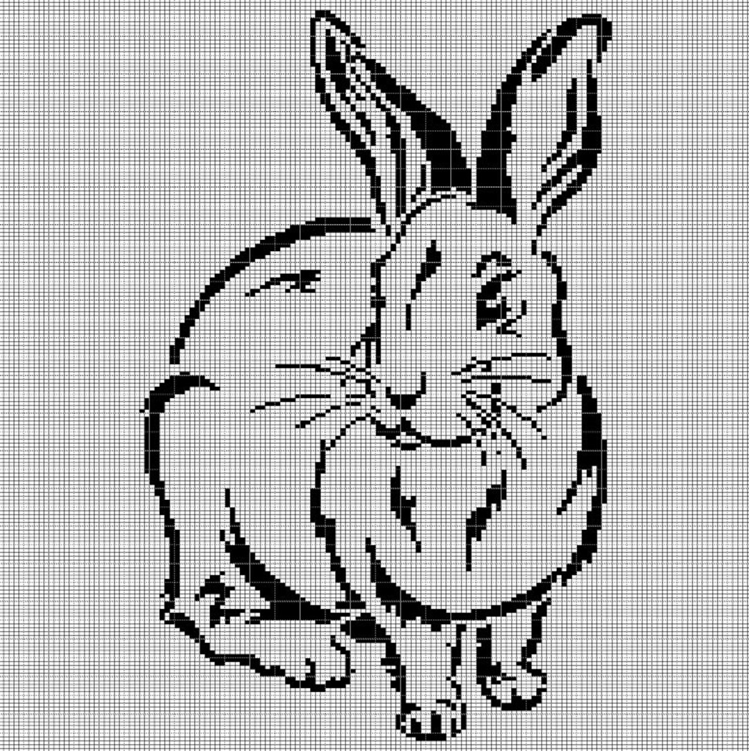 Rabbit Crochet Afghan Pattern Graph - Etsy