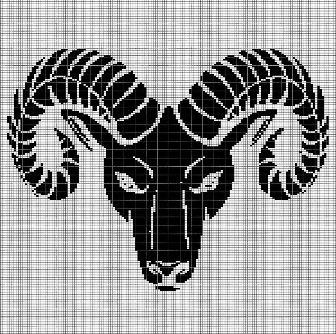 Aries Head Crochet Afghan Pattern Graph - Etsy